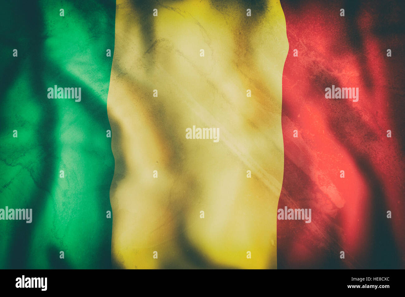 3d rendering of an old Republic of Mali flag waving Stock Photo - Alamy