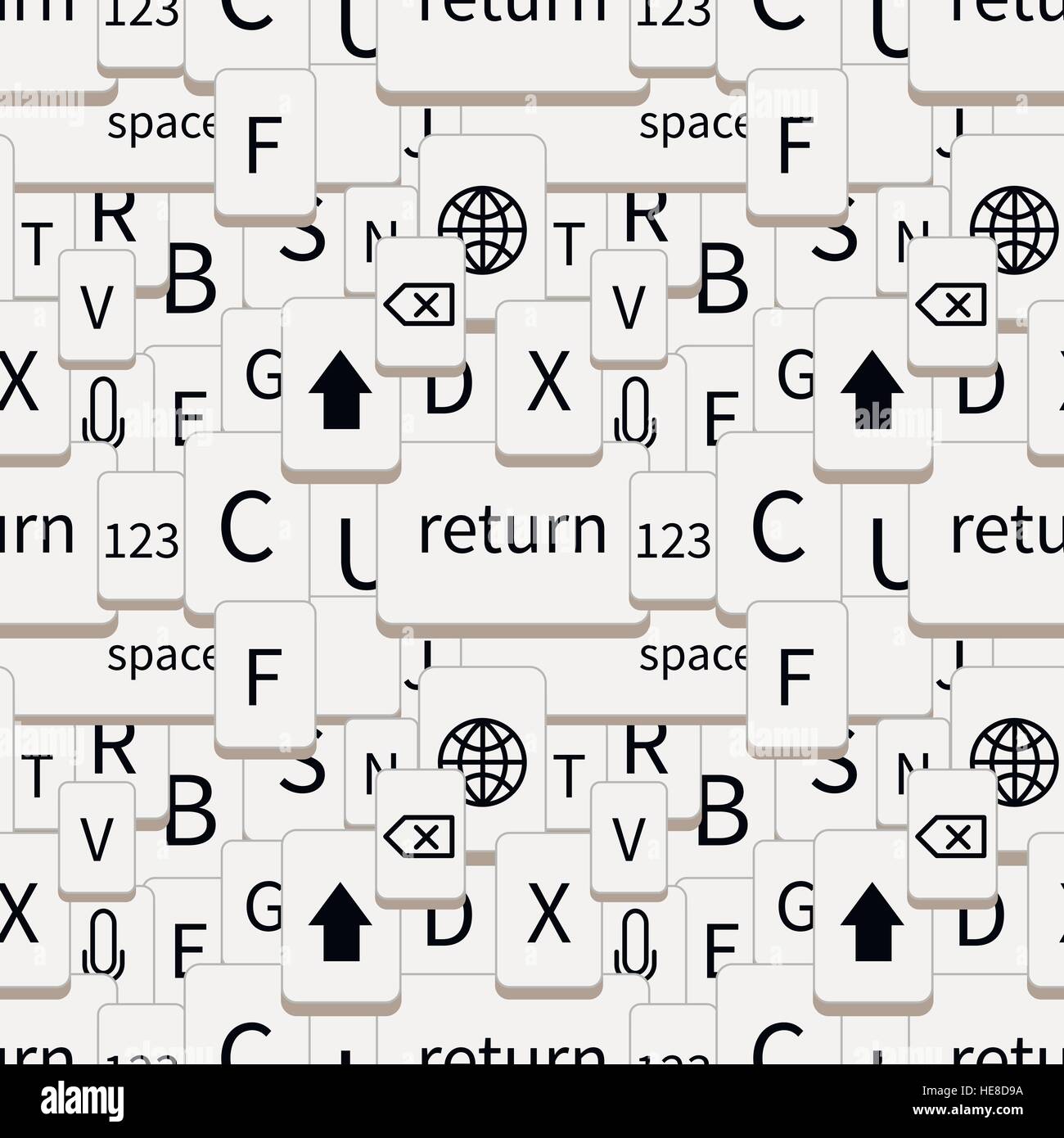 A lot of smartphone keyboard white buttons, seamless pattern Stock ...