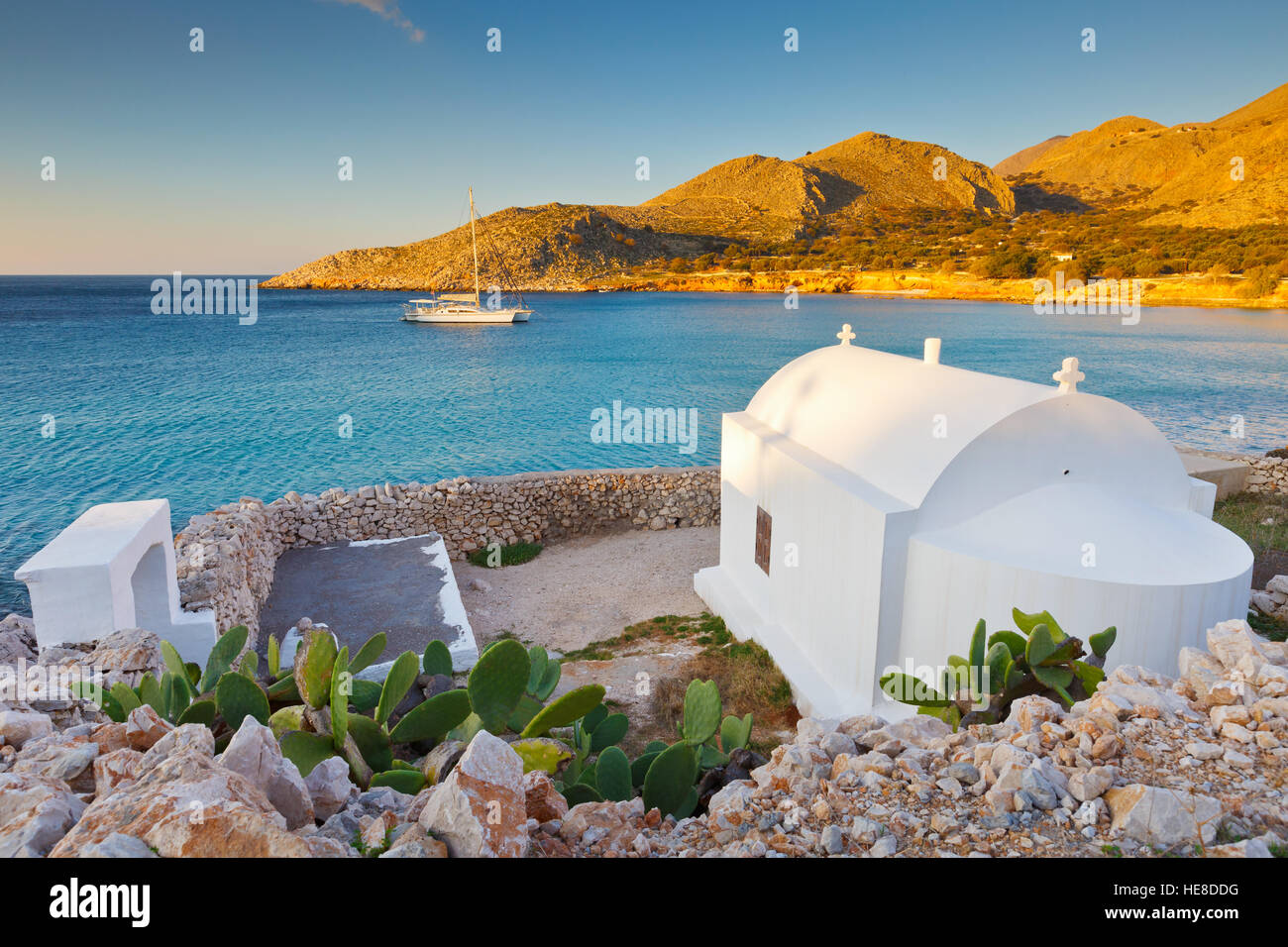 Church on Halki island in Dodecanese archipelago, Greece Stock Photo ...