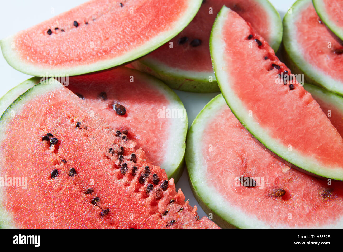 Background of red fresh watermelon slices, close up Stock Photo - Alamy