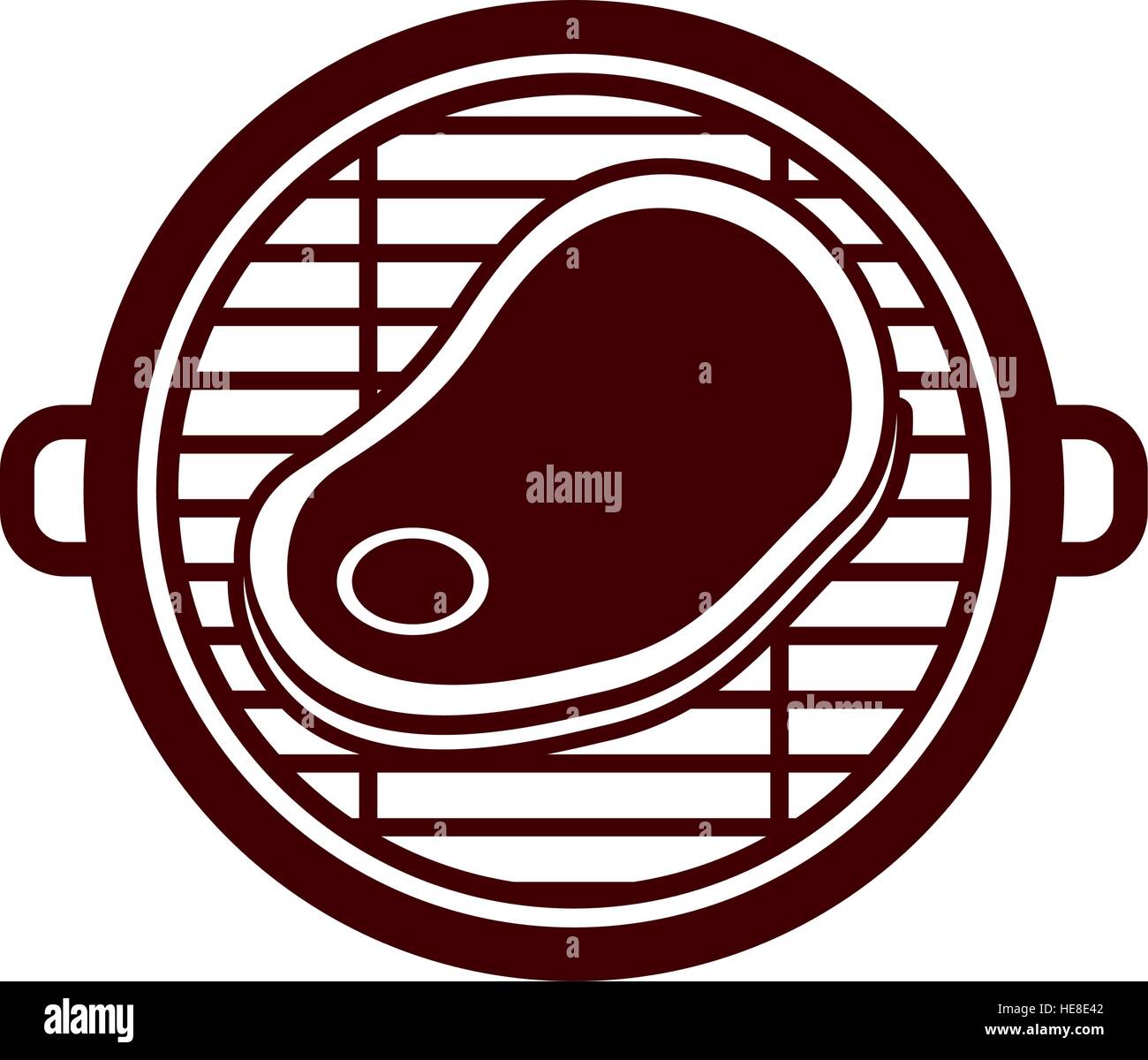 Grill and meat icon. Bbq menu steak house food and meal theme. Isolated ...