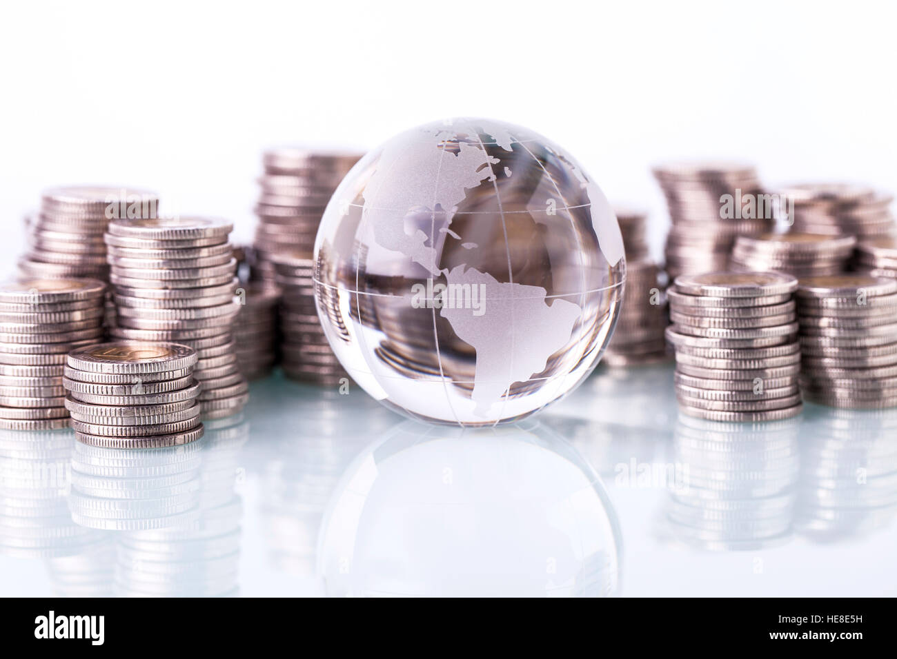 Concept of money around the world on white background Stock Photo - Alamy