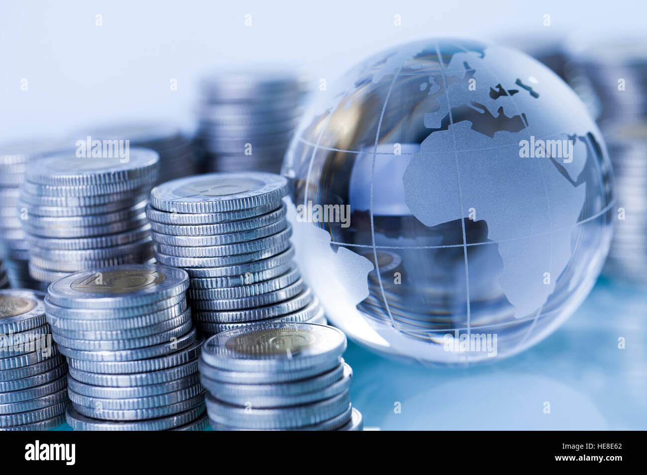 Concept of money around the world on white background Stock Photo - Alamy