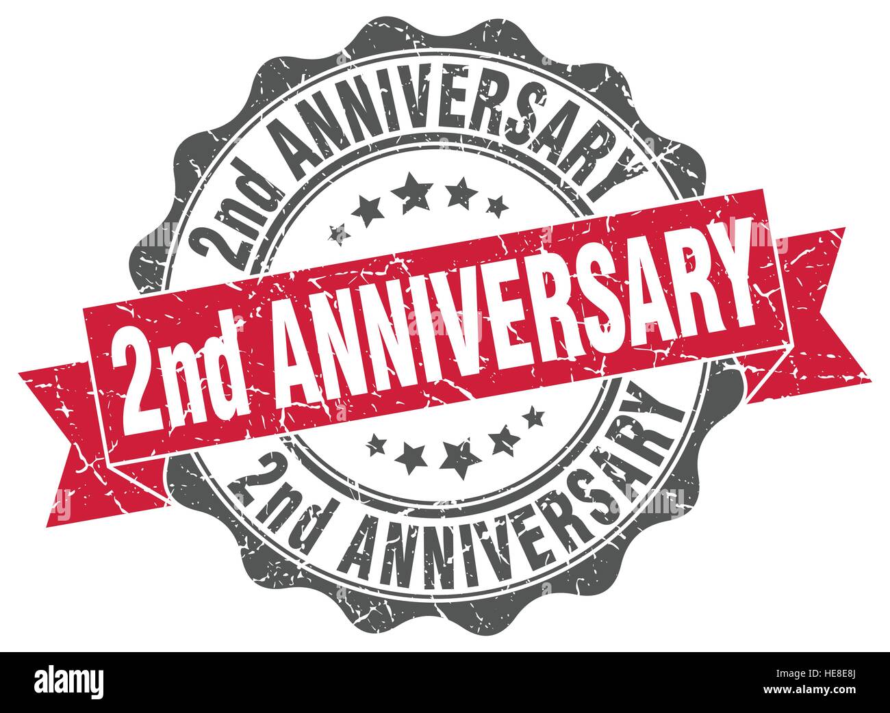 2nd anniversary stamp. sign. seal Stock Vector Image & Art - Alamy