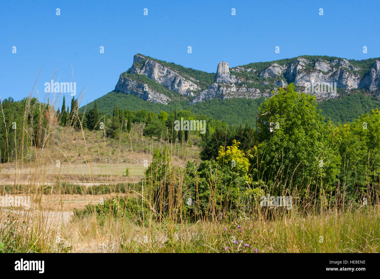 Cliffs and escarpments dominate the landscape in this scene in the ...