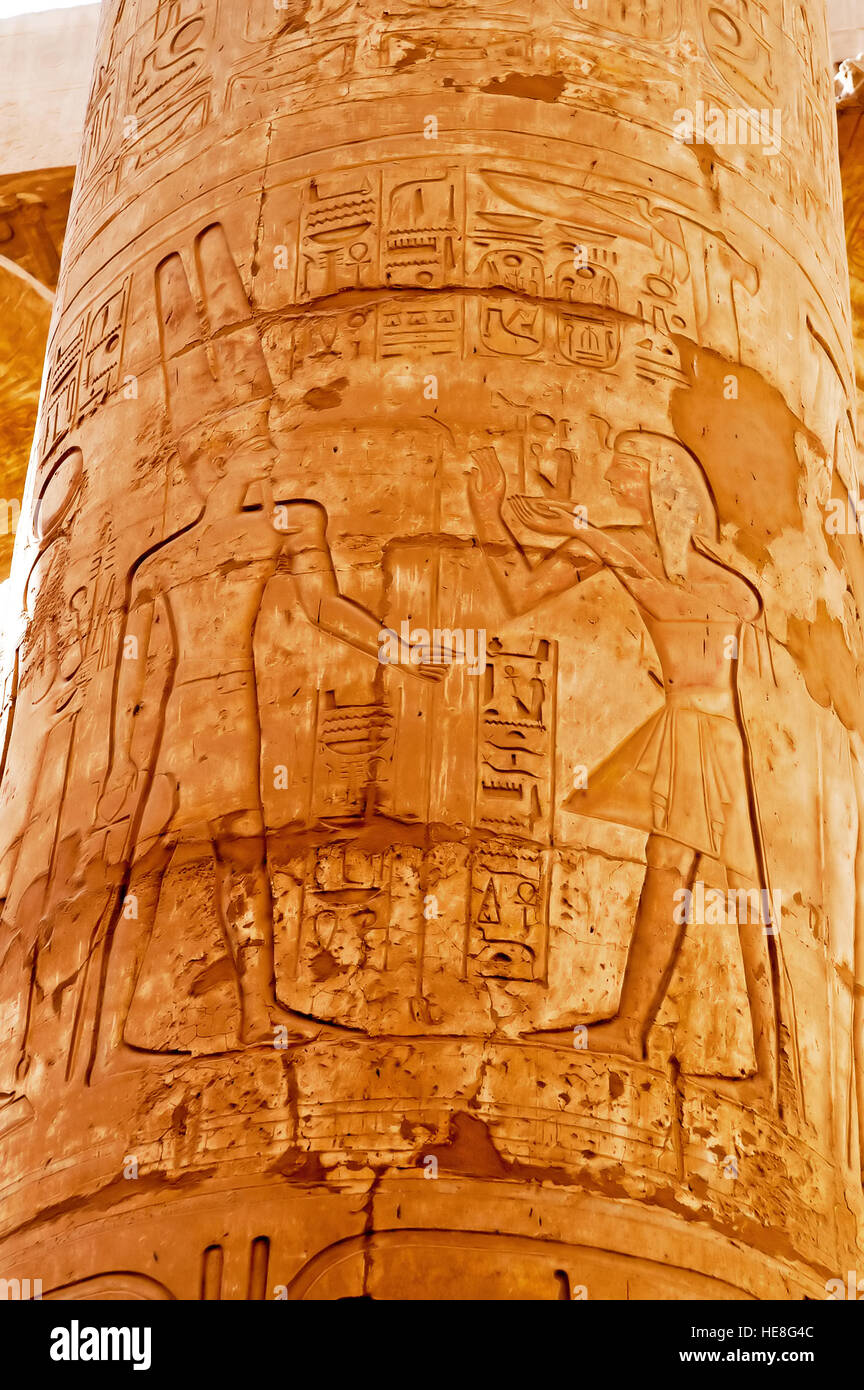 Magnificent columns of the Great Hypostyle Hall at the Temples of ...