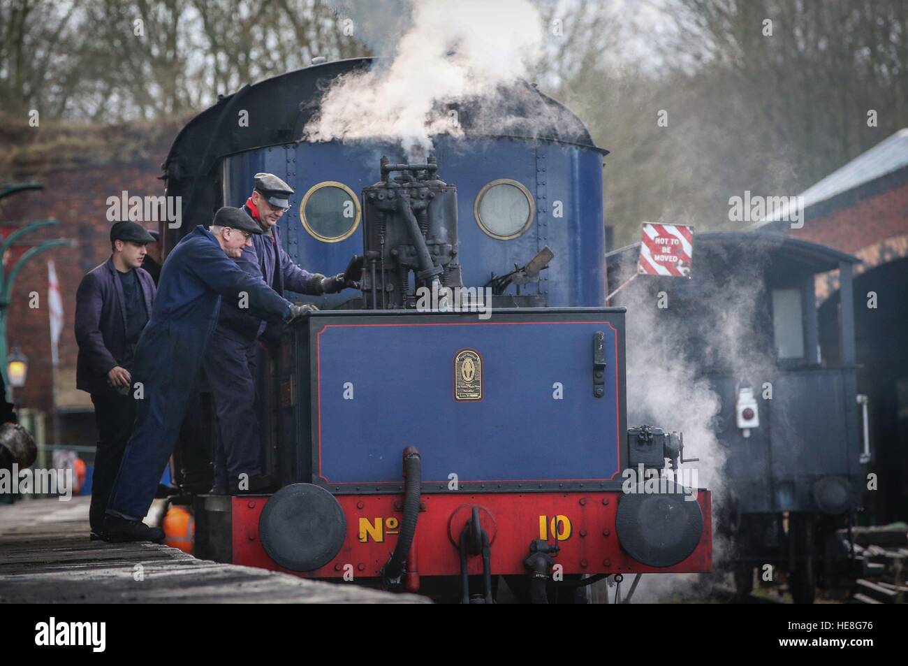 Volunteers with a Sentinel 040 Vertical Boiler Steam train operated by ...