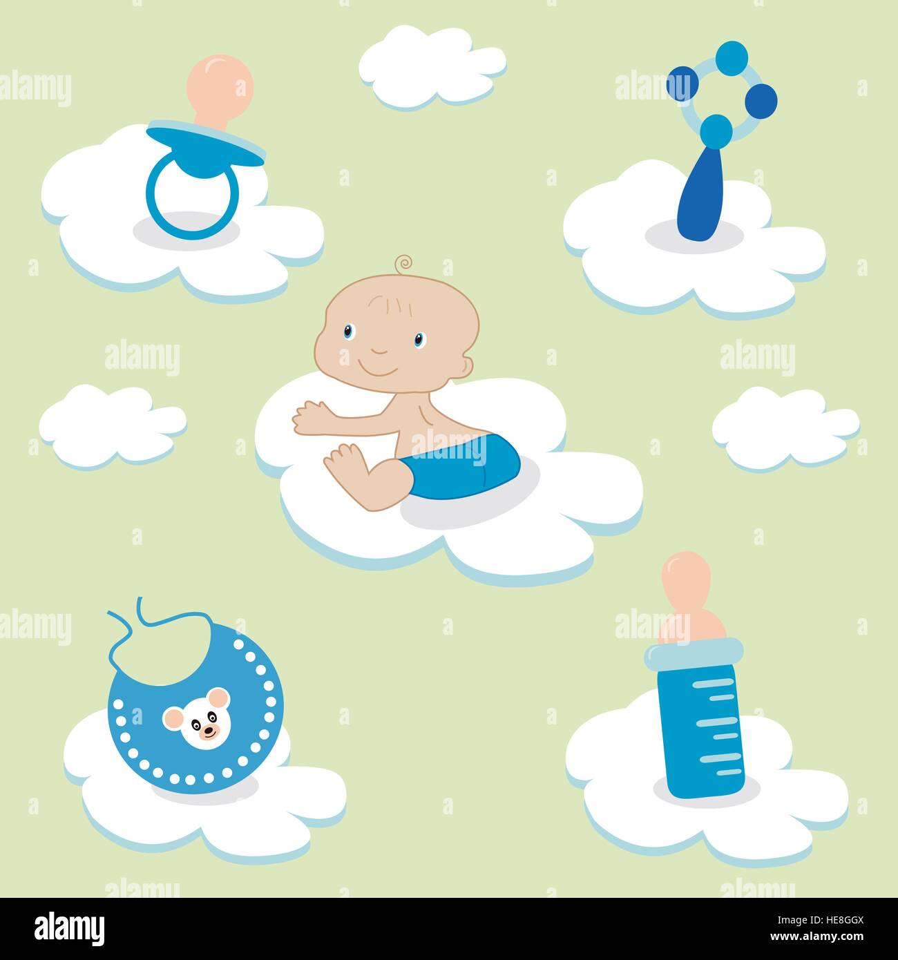 Adorable happy baby boy in Stock Vector Images - Alamy