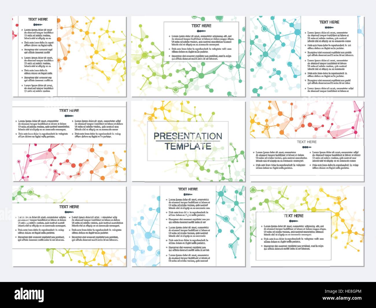 Set of modern business presentation templates in A4 size. Abstract ...