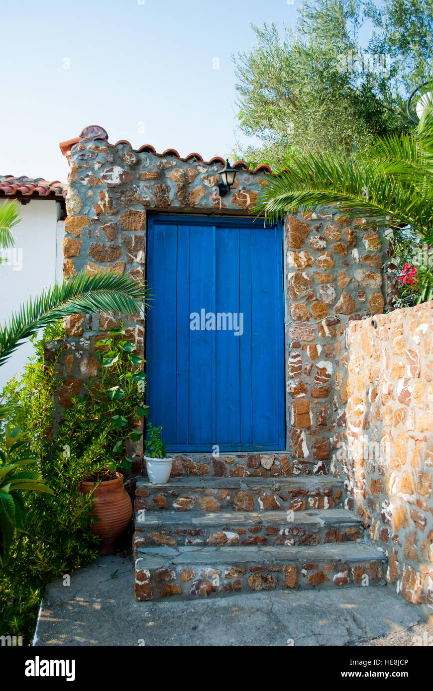 Greek vintage stone house Stock Photo - Alamy