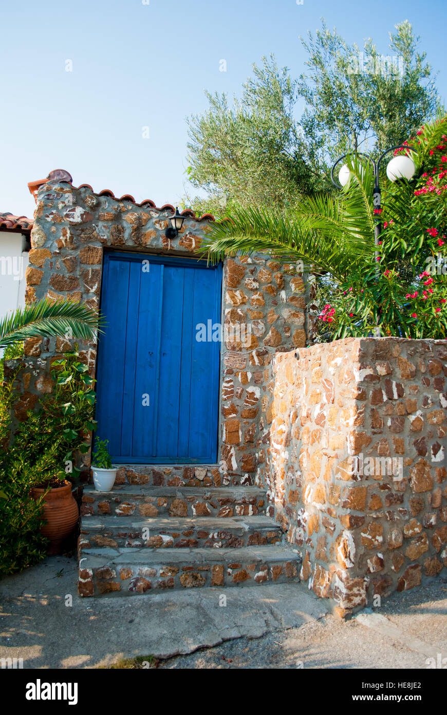 Greek vintage stone house Stock Photo - Alamy