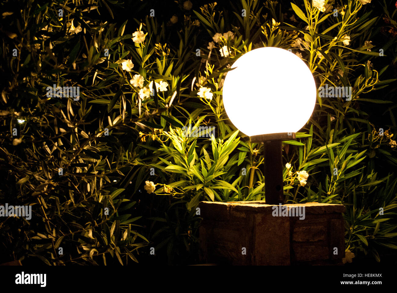 shining lamp in the night Stock Photo - Alamy