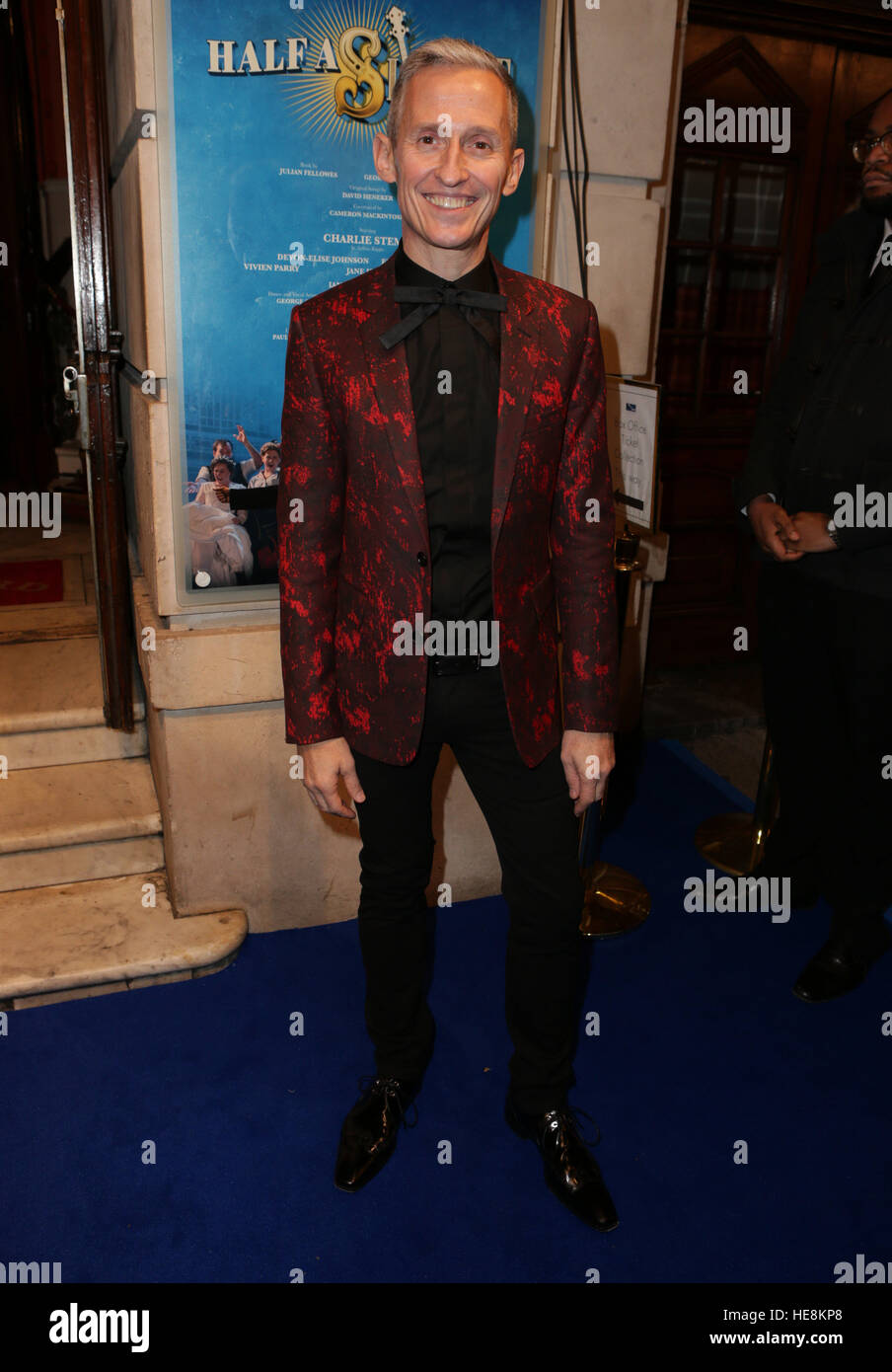 Guests attend Half a Sixpence - press night Featuring: George Stiles ...