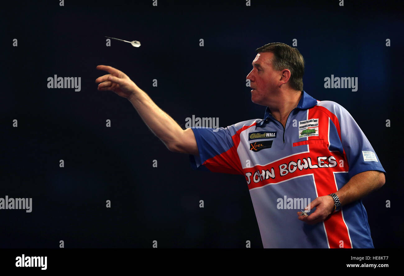 John Bowles in action during day four of the William Hill World Darts ...