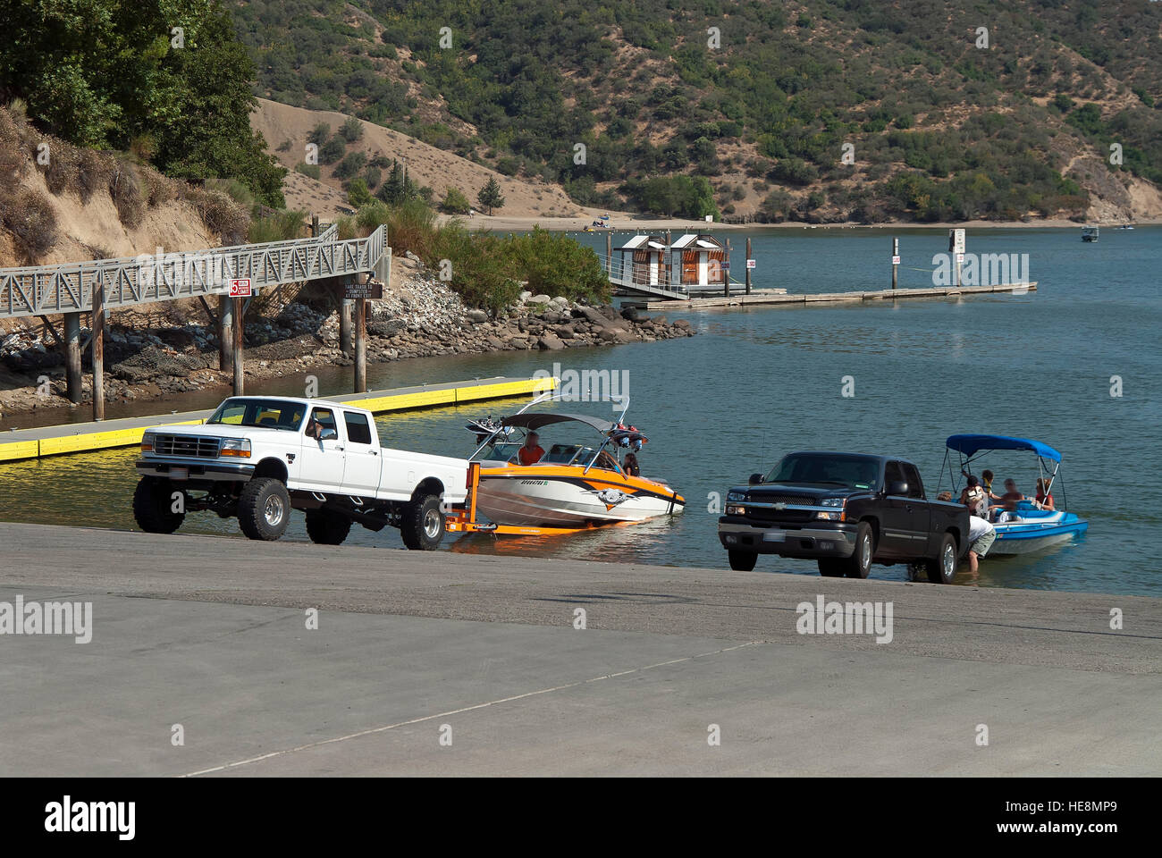Boat ramp in a lake, California, USA Stock Photo - Alamy