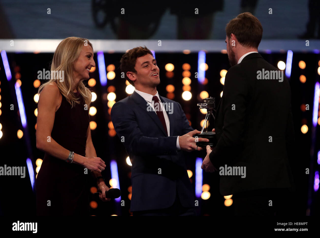 Ben Smith receives the Winner of the Helen Rollason Award from Tom ...