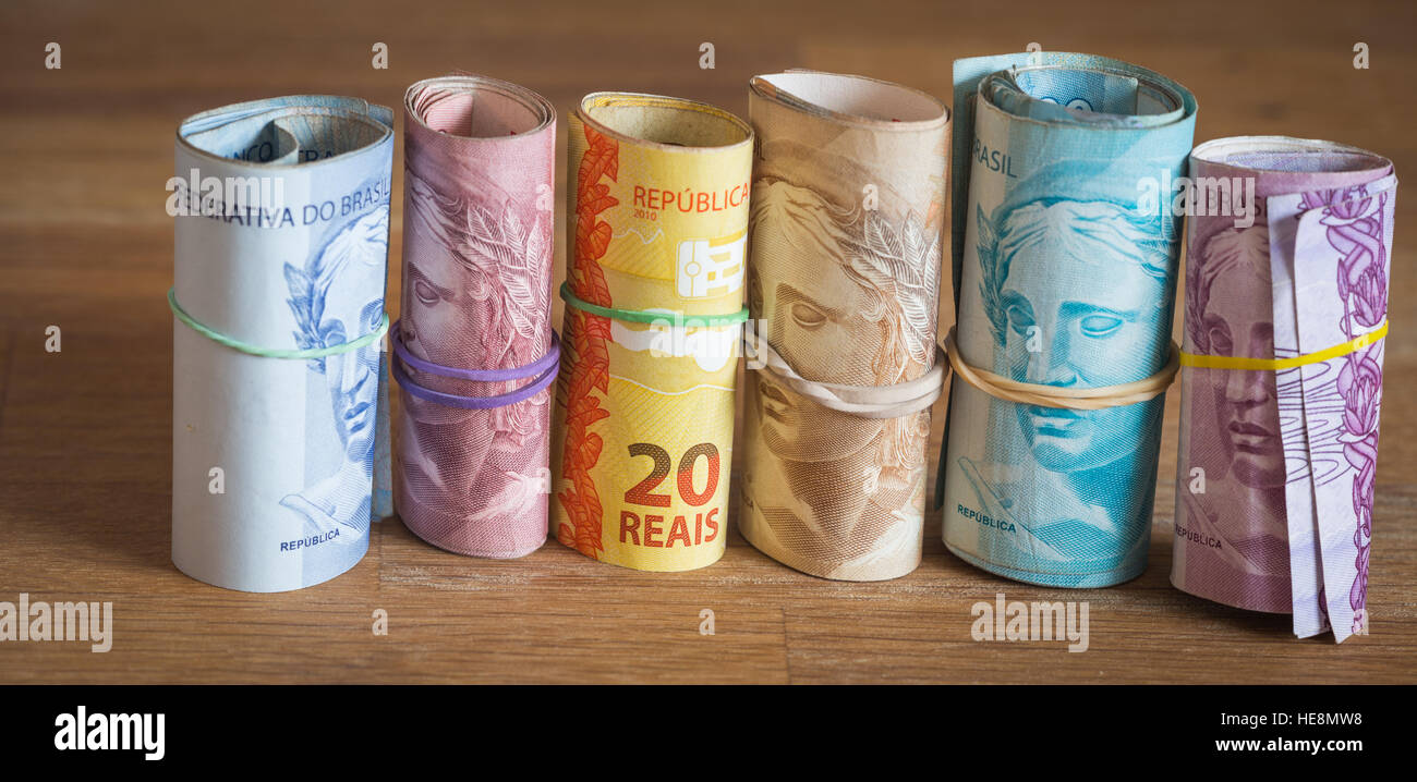 Brazil money / reais Stock Photo - Alamy