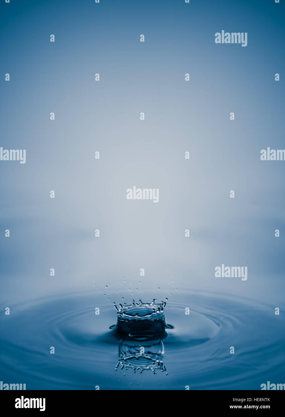 water drop splash with smooth clean aqua soft focus composition Stock ...