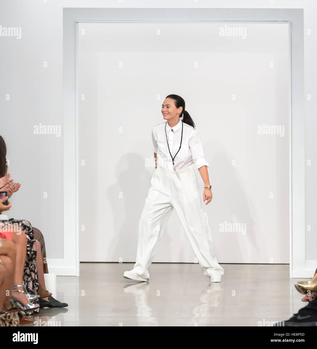 NEW YORK, NY - SEPTEMBER 09, 2016: Designer Nicky Zimmermann walks the ...
