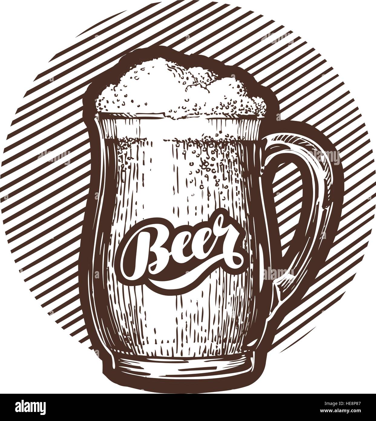 Mug of beer symbol. Cold and fresh ale icon. Vector illustration Stock ...