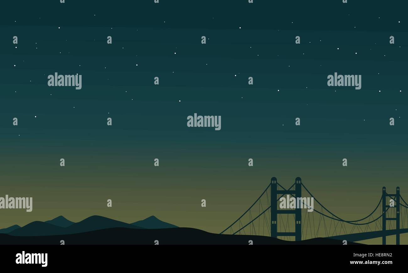 Beautiful bridge night night Stock Vector Images - Alamy