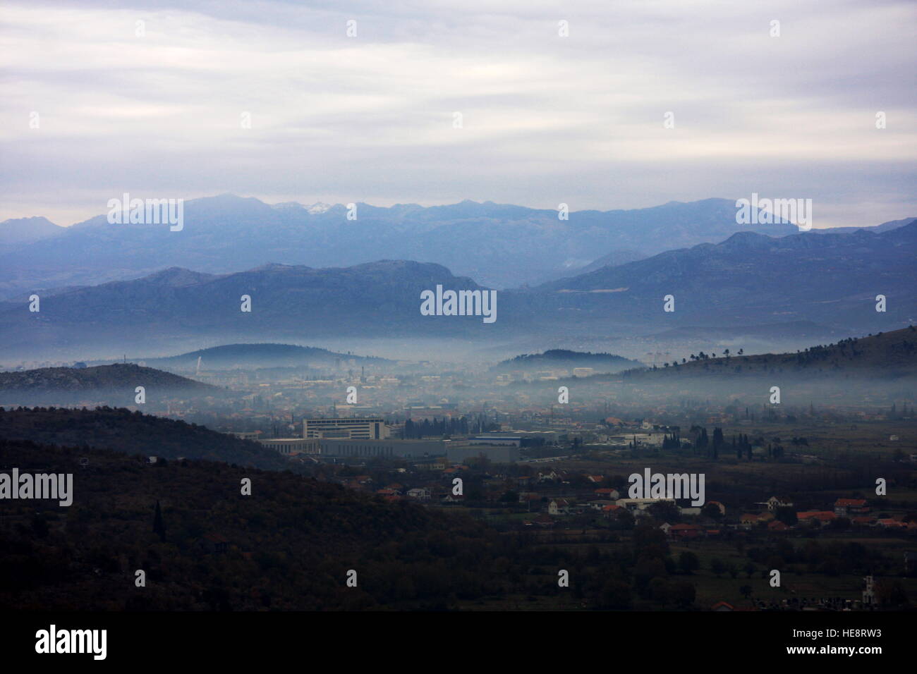 Podgorica in clouds Stock Photo - Alamy