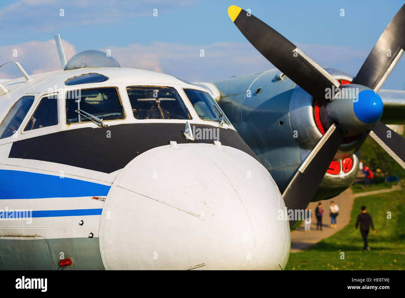 Close-up cabin and fuselage of an old passenger plane Stock Photo - Alamy
