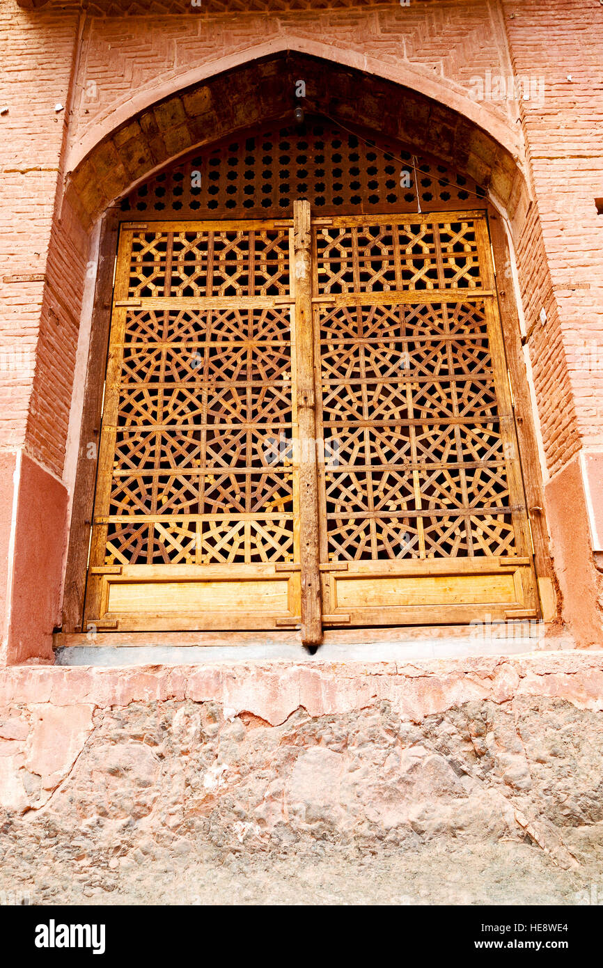 blur in iran old window near the mosque and antique construction Stock ...