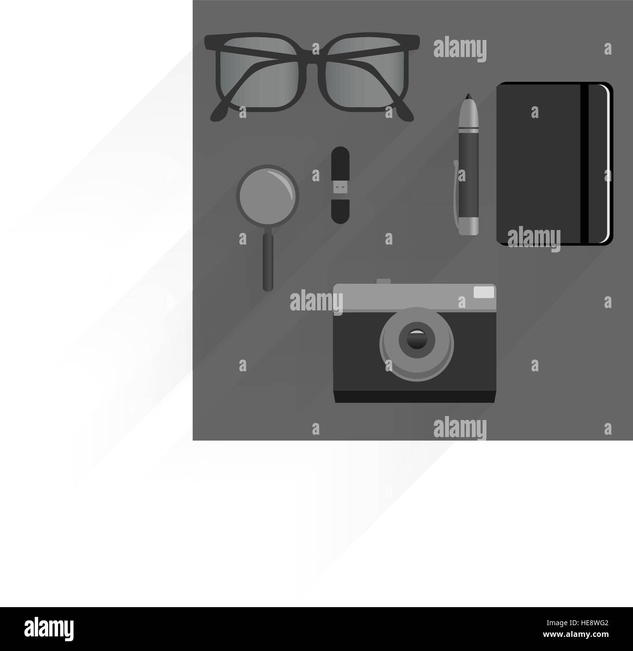 Top view photo notebook Stock Vector Images - Alamy