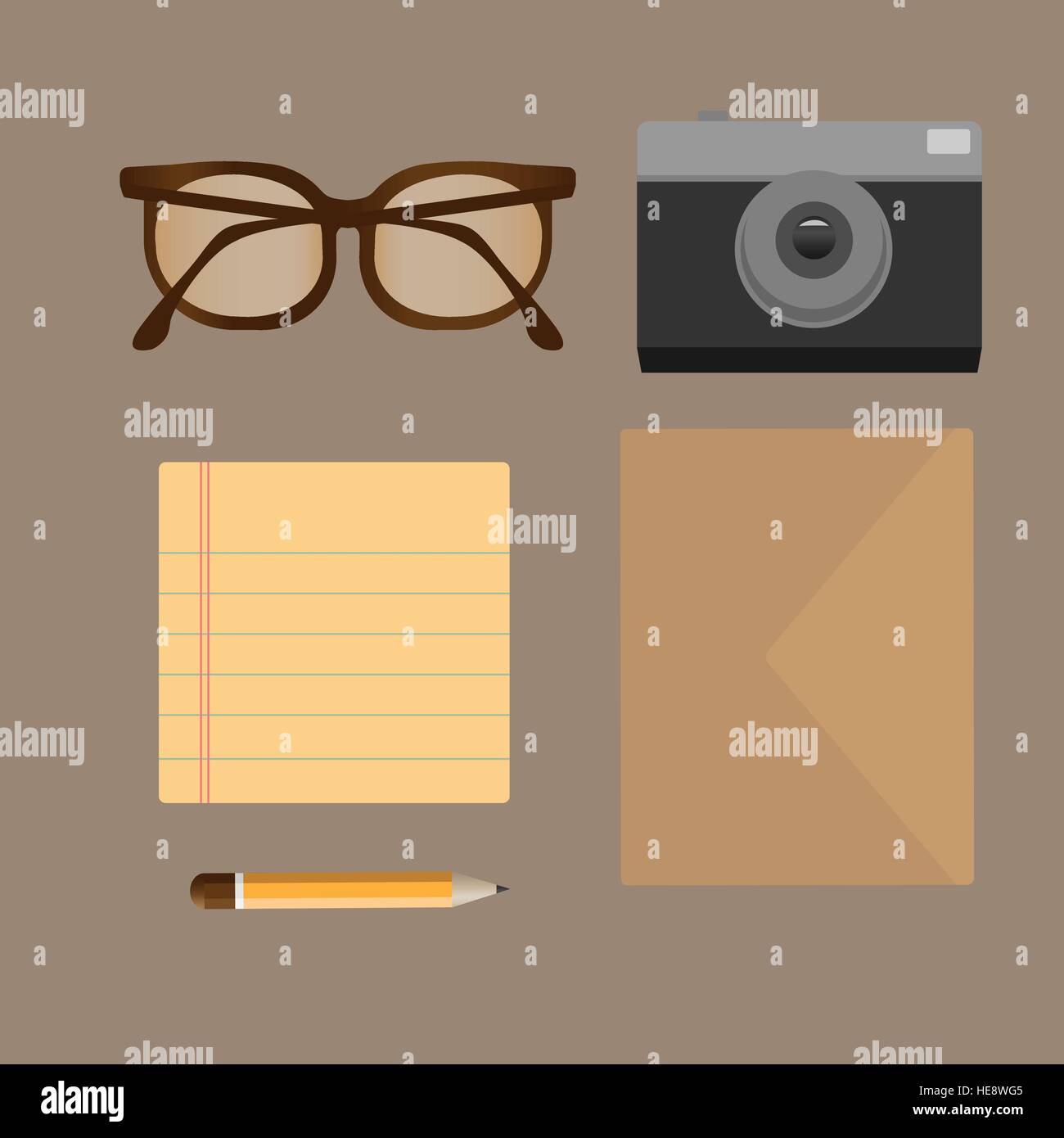 Vector flat set of modern stuff and devices. Flat style design - vector ...