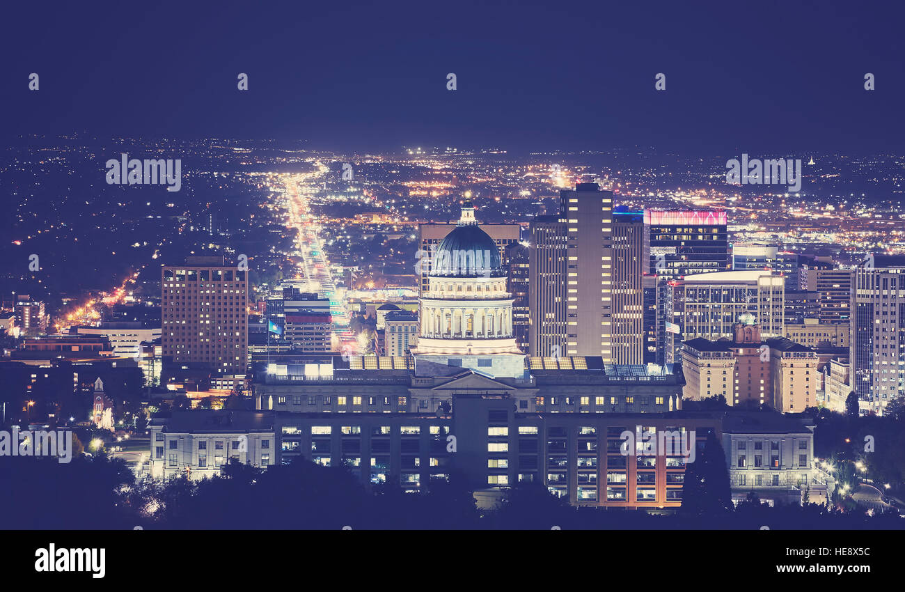 Salt lake city skyline night hi-res stock photography and images - Alamy