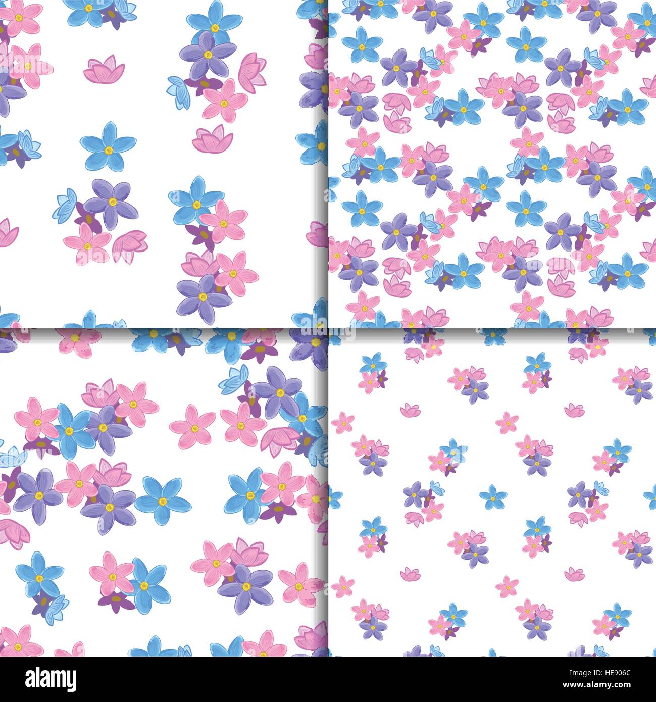 Seamless forget-me-not pattern set Stock Vector Image & Art - Alamy