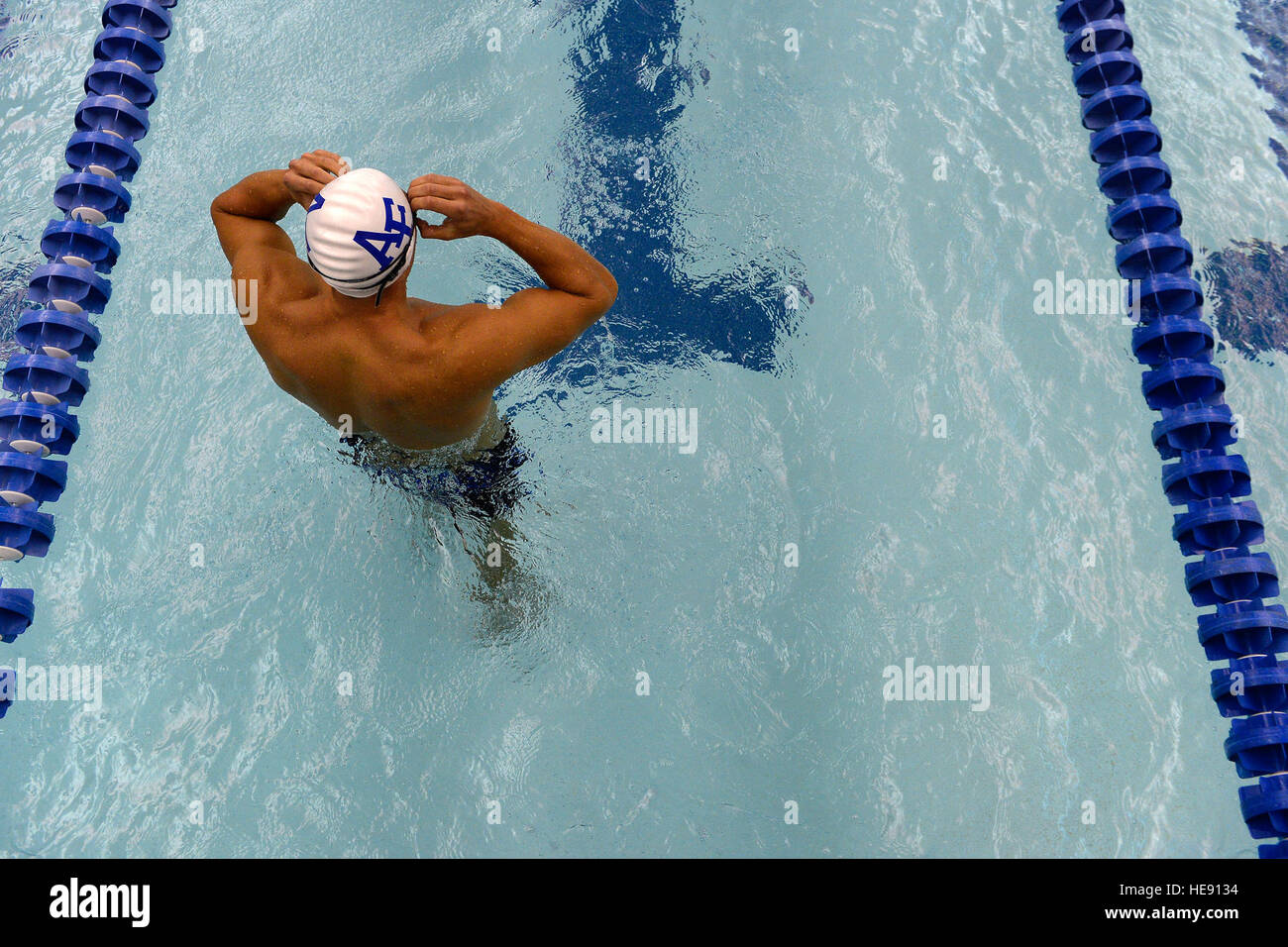 Timothy Babb, Wounded Warrior athlete, works on his swimming technique ...