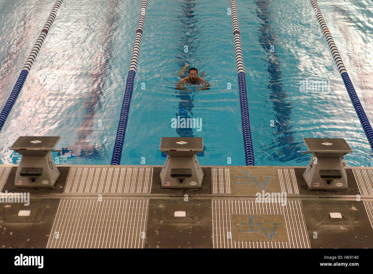 Steve Maltis, Wounded Warrior athlete, works on his swimming technique ...