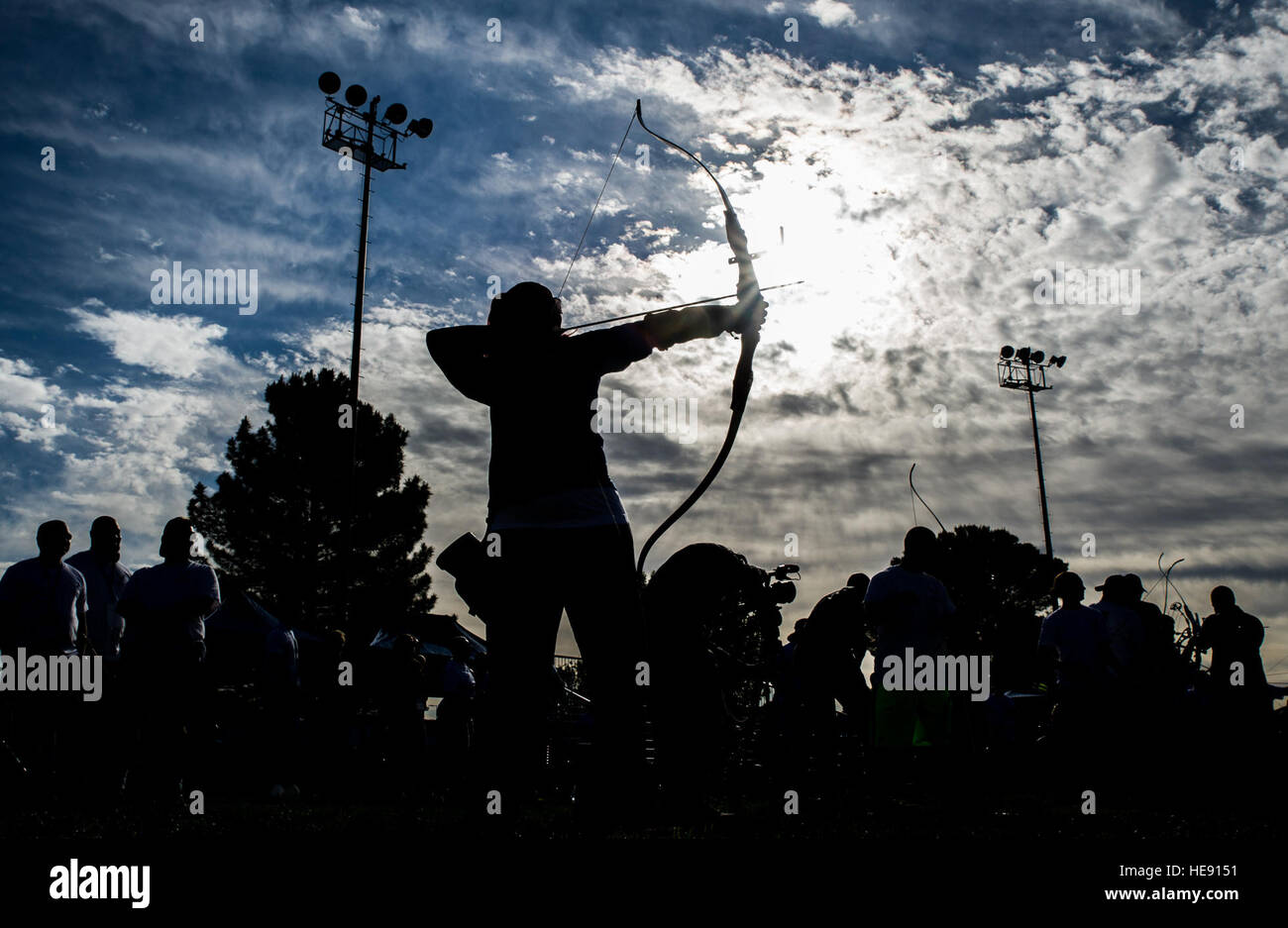 Zuleika Cruz, Air Force Wounded Warrior athlete, fires a bow during Air ...
