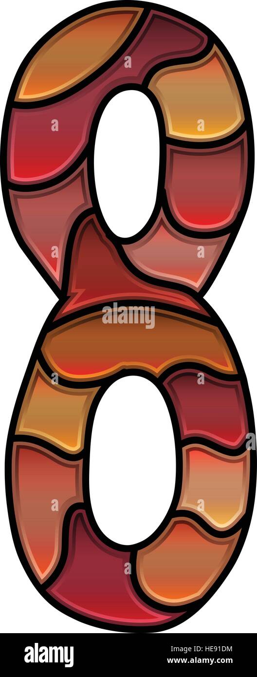 stained glass font, number eight Stock Vector Image & Art - Alamy