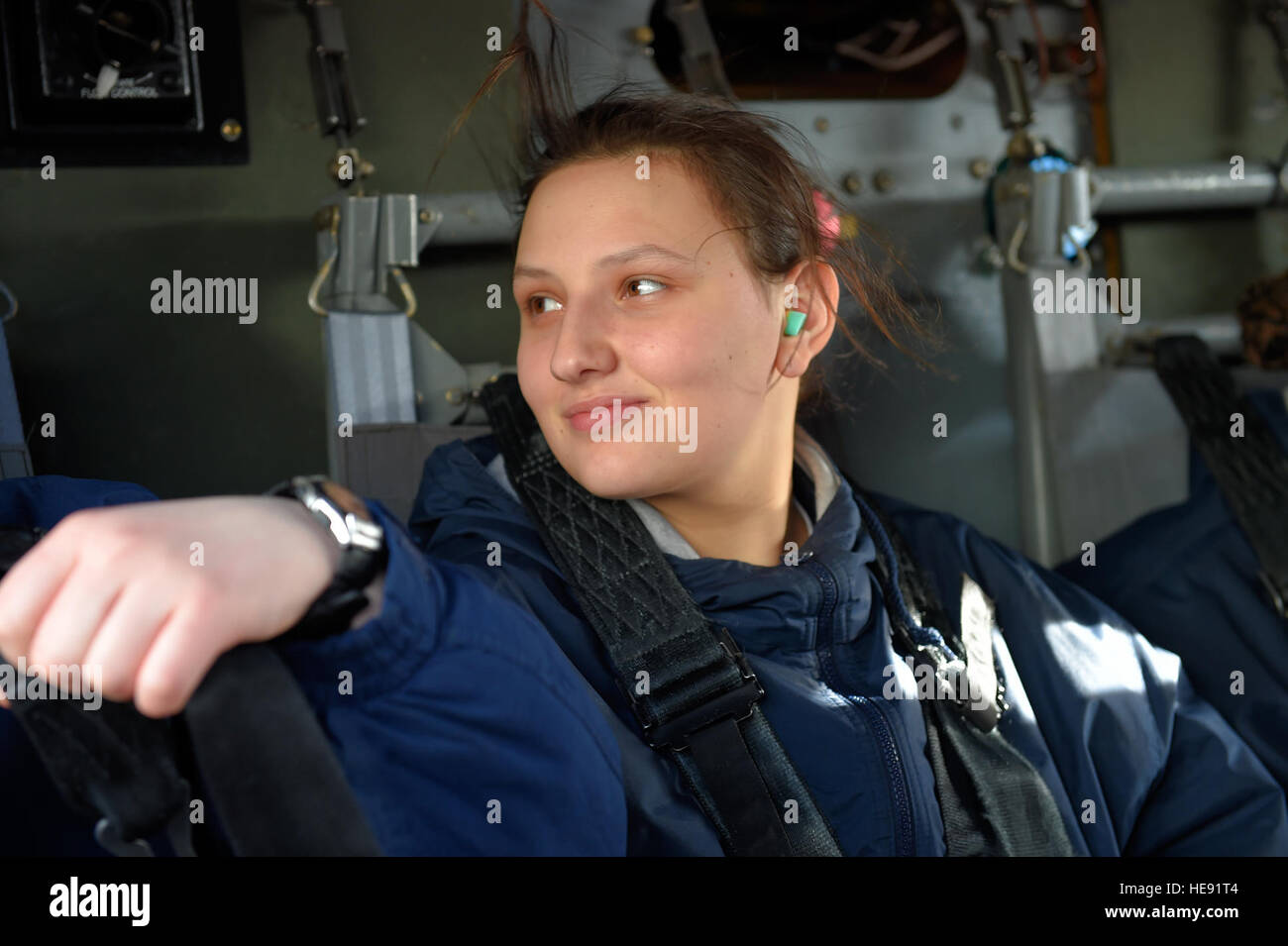An Alaska Military Youth Academy cadet rides in an Alaska Army National ...