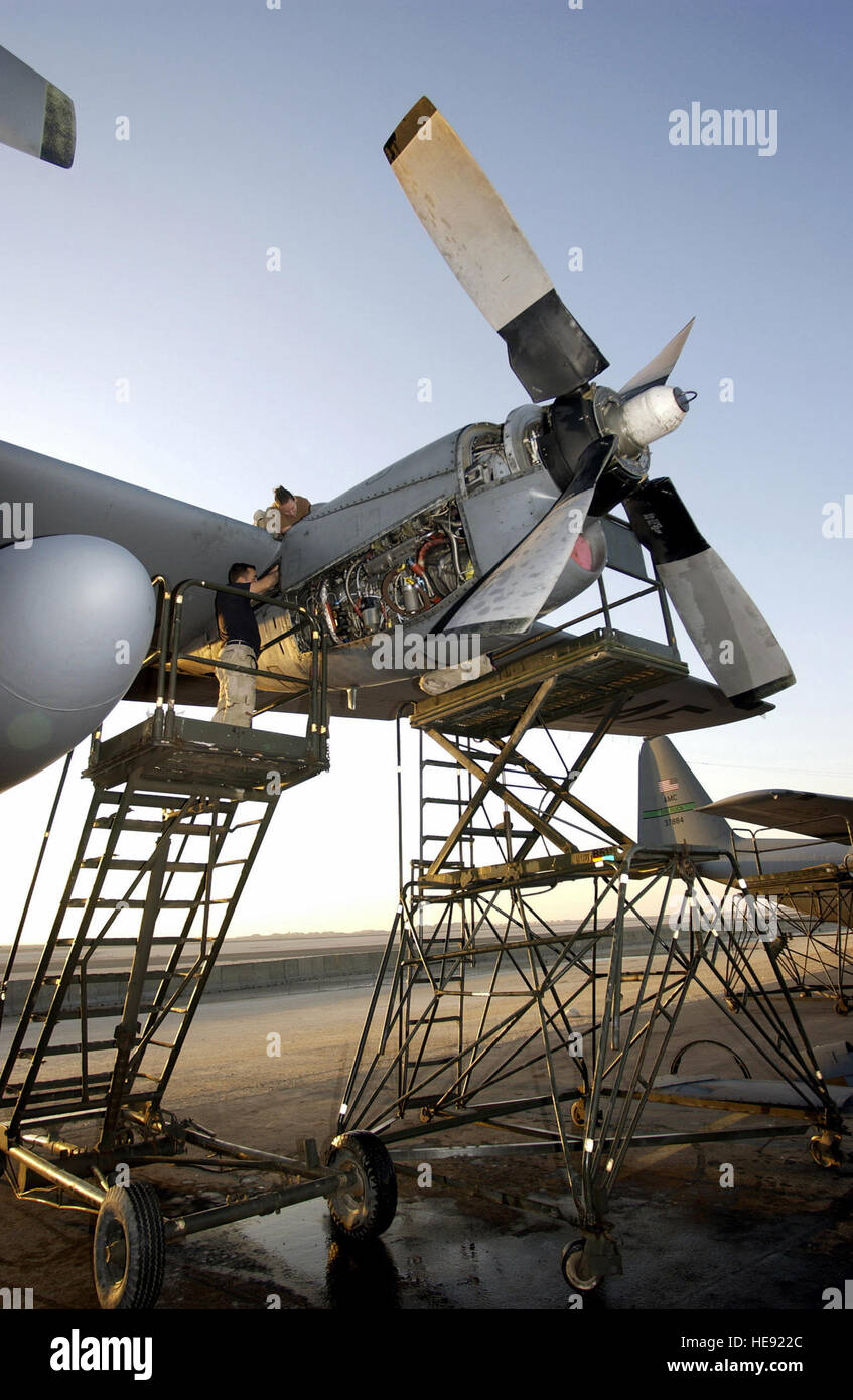 US Air Force (USAF) Maintainers with the 745th Expeditionary Airlift ...