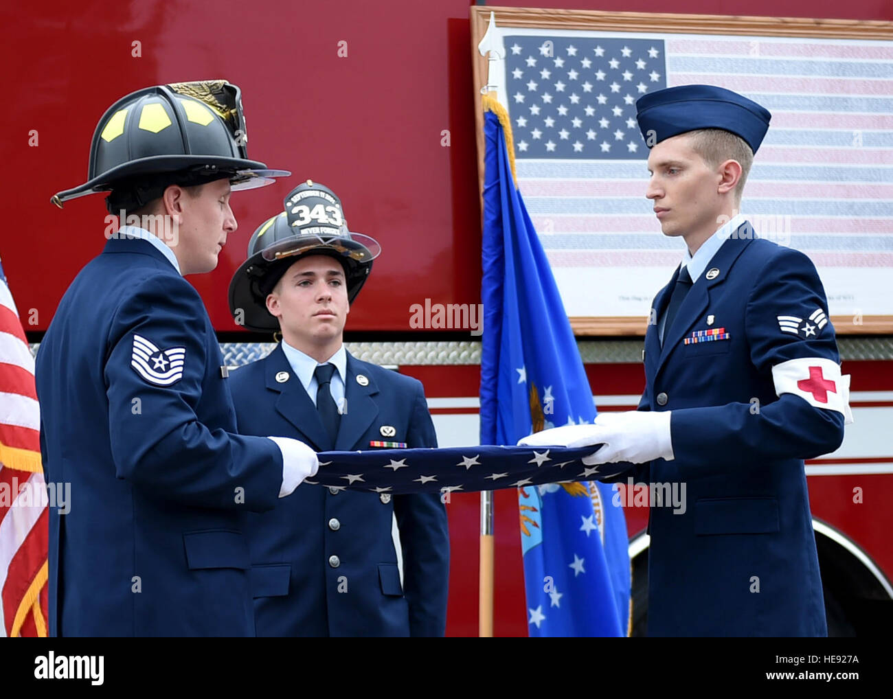 Members of the 97th Civil Engineer Squadron fire department and 97th ...