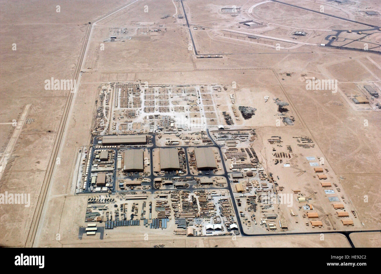 An aerial overhead view of "Ops Town" at at Al Udeid Air Base (AB), Al ...