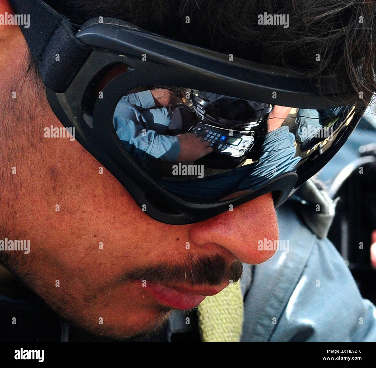 Kabul - A reflection off the goggles of Mohammed Dowd, an Afghan ...