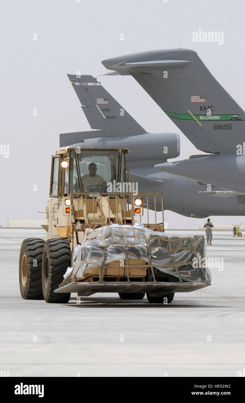An air transportation Airman from the 380th Expeditionary Logistics ...