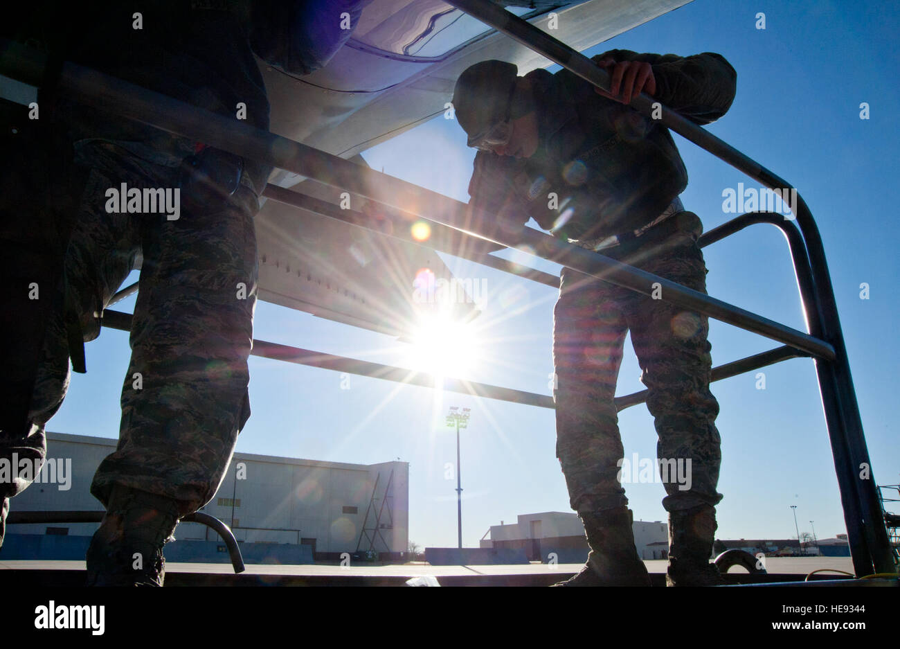 An Airman crew chief from the 22nd Aircraft Maintenance Squadron ...