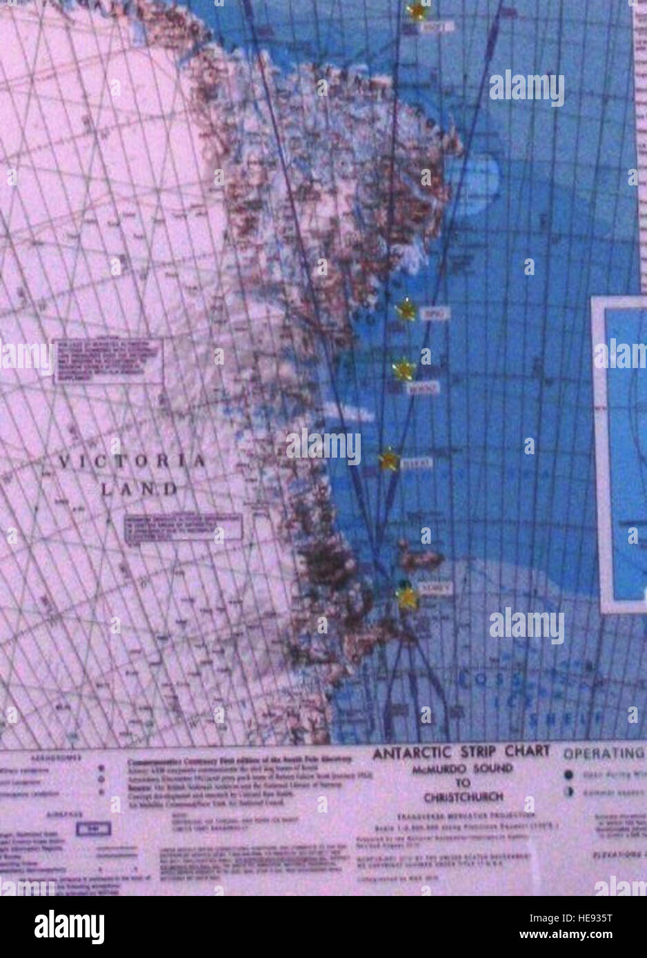 This photo shows named waypoints on a commemorative, centenary, first ...