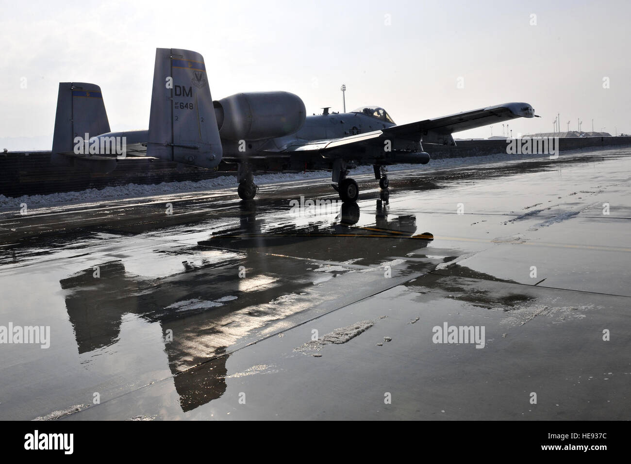 An A-10 Thunderbolt II taxis to its parking spot on Bagram Air Field ...