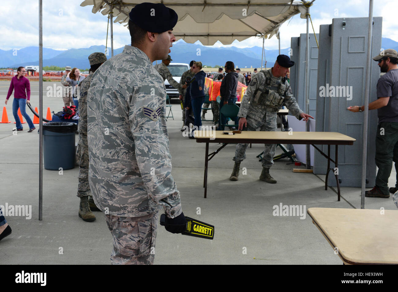 Security forces personnel secure one of the entry points at the Arctic ...