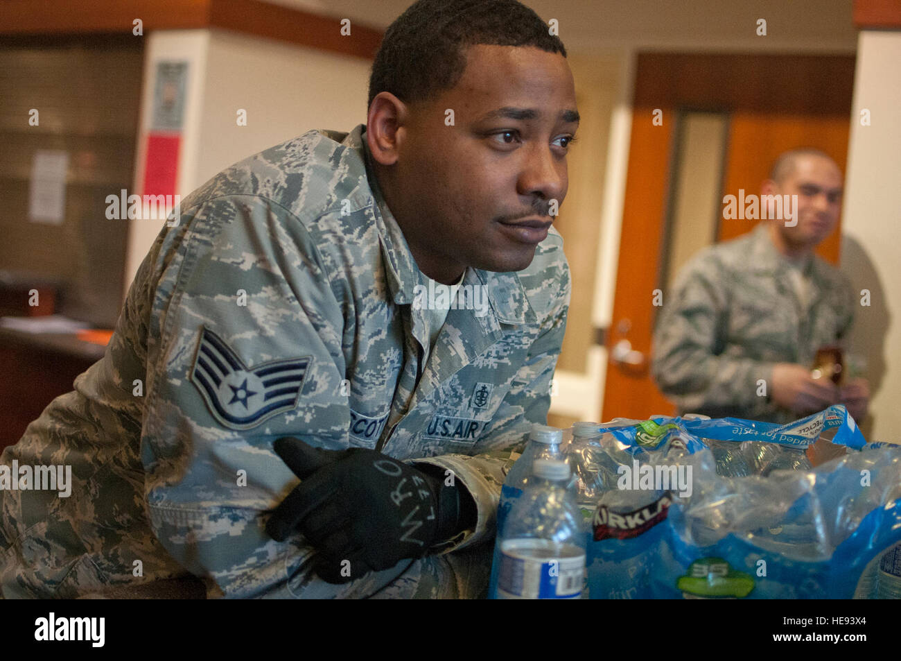 Air Force Staff Sgt. Desmond Scott, 673d Medical Group, waits to ...