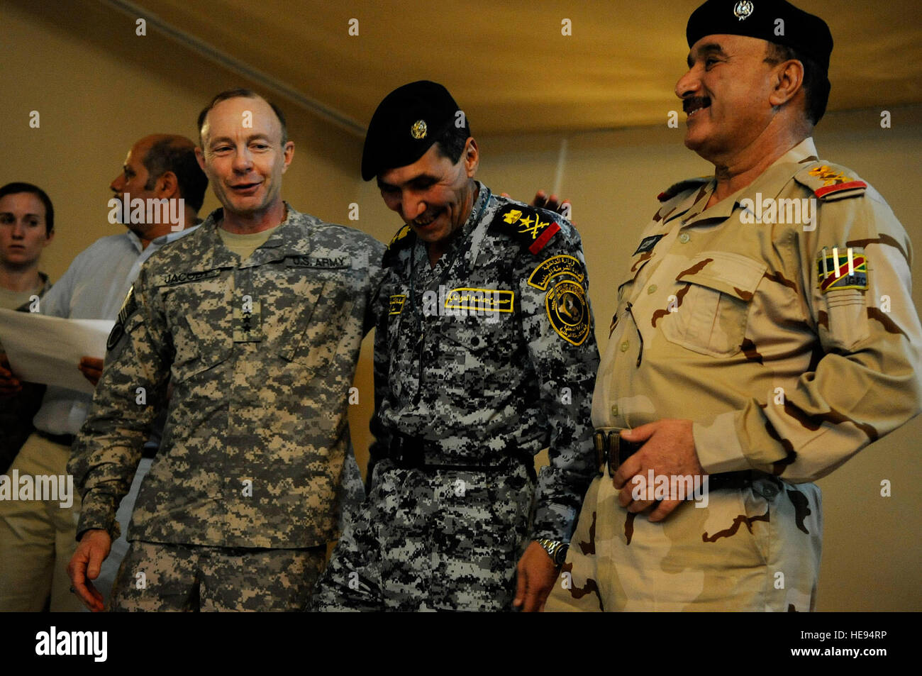 An awards ceremony at Forward Operating Base Diamondback in Mosul, Iraq ...