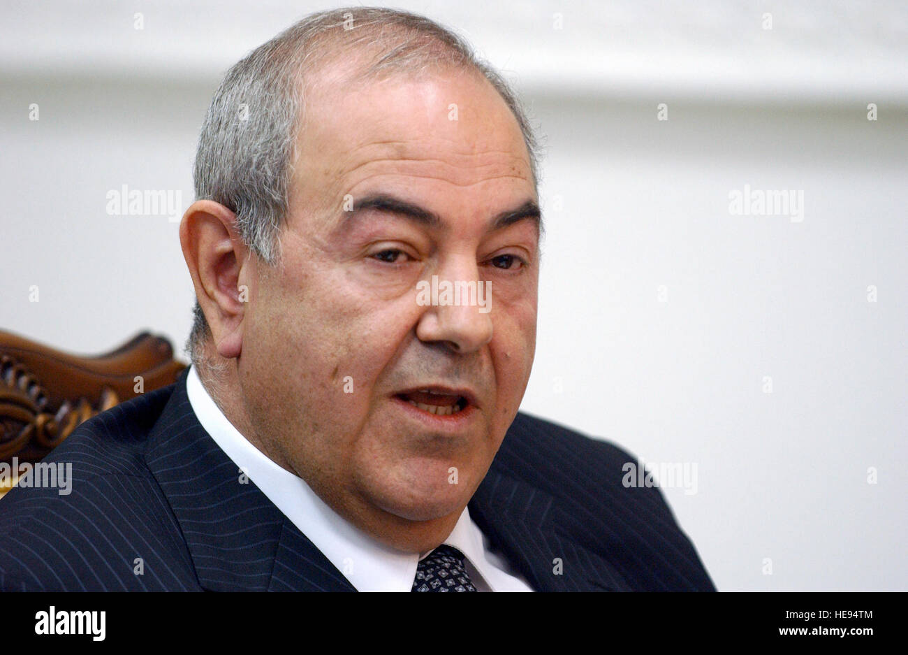 Iraqi Prime Minister Ayad Alawi speaks at a ceremony celebrating the ...