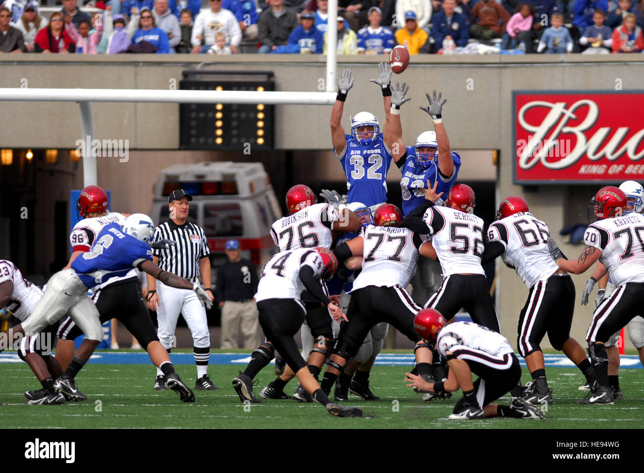 Falcon special team players Hunter Altman, 32, and Michael Krogh, 82 ...